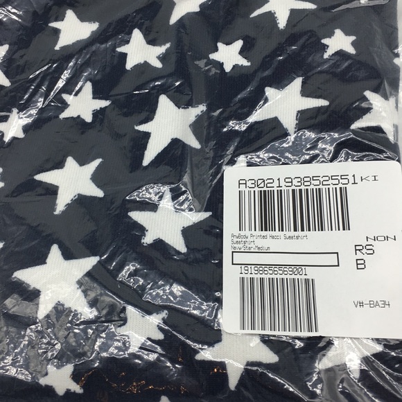 AnyBody | Tops | Anybody Printed Hacci Sweatshirt Top Stars Navy | Poshmark